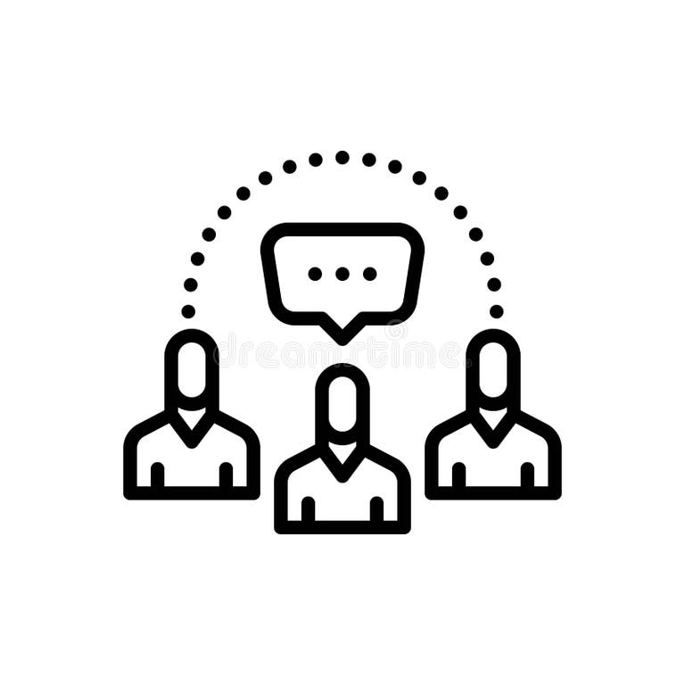 Black Line Icon for Socializing, Society and Team Stock Vector ...