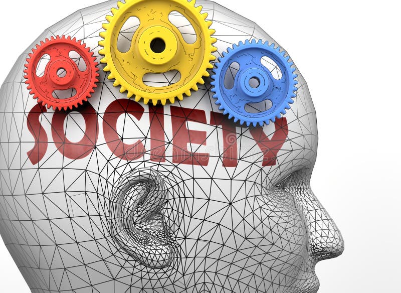 Society Inside Human Mind - Pictured As Word Society Inside a Head with ...