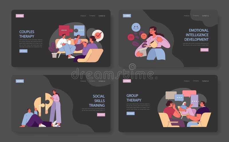 Socio-psychological Support Set. Stock Vector - Illustration of ...