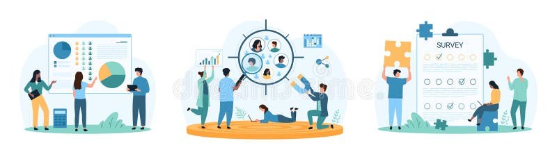 Sociology Analysis, Customer Focus Group Research Set, Tiny People ...