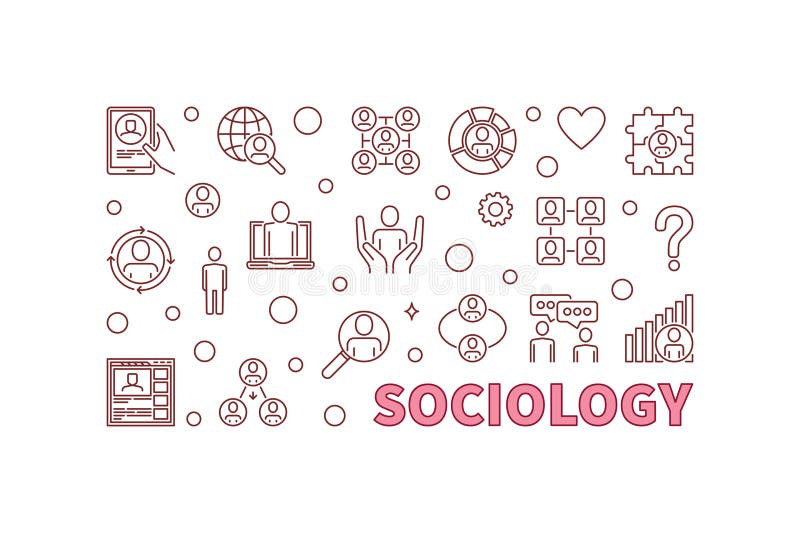 Social Science Flat Icon with Long Shadow. Simple People with ...