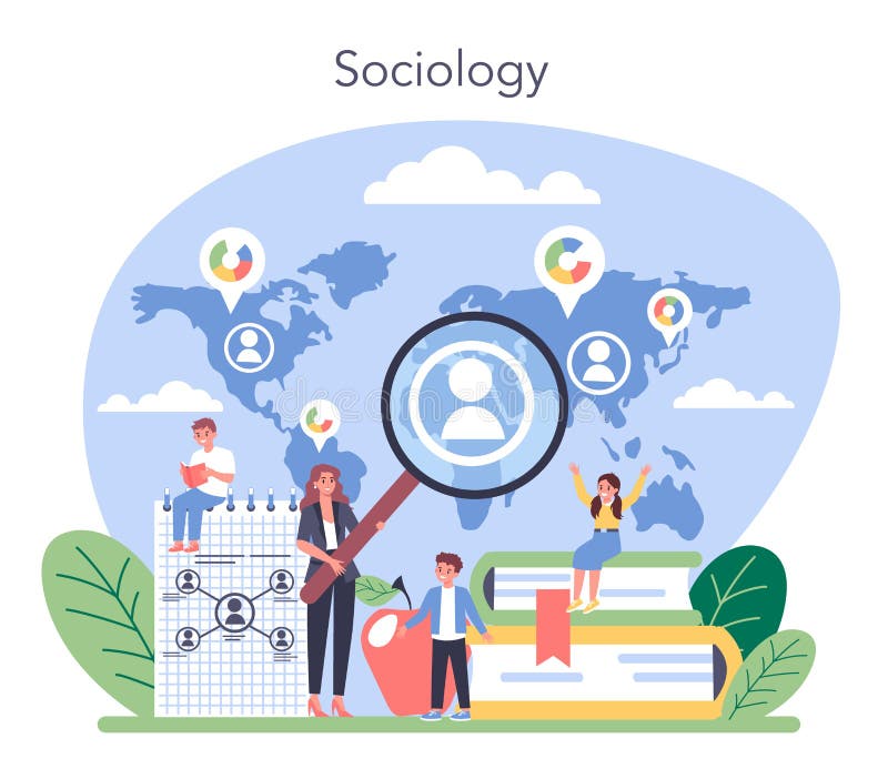 Sociology School Subject. Students Studying Society, Pattern Stock ...