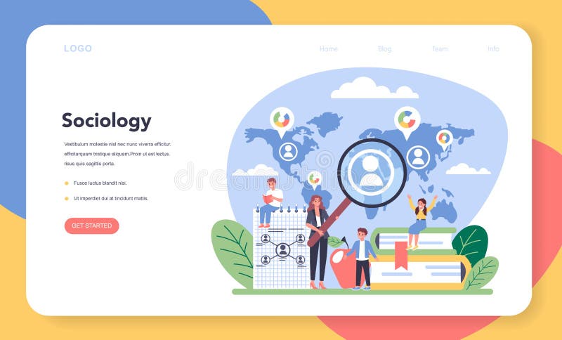 Sociology School Subject Web Banner or Landing Page. Students Stock ...
