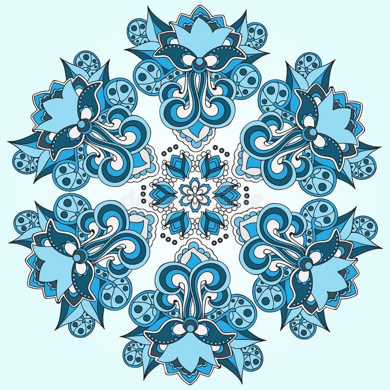 Sock Blue Oriental or Indian Pattern. Mandala Stock Vector ...