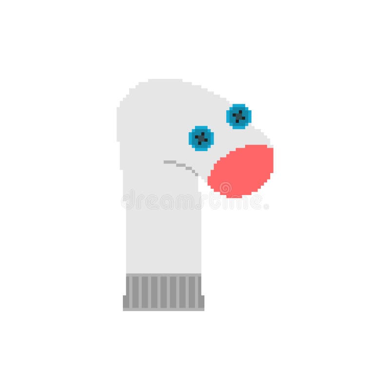 Sock Doll Pixel Art. Socks Puppet Show 8 Bit Stock Vector ...