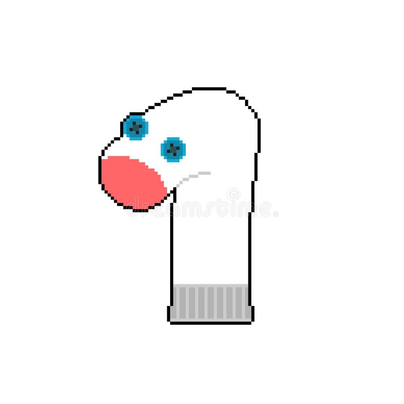 Sock Doll Pixel Art. Socks Puppet Show 8 Bit Stock Vector ...