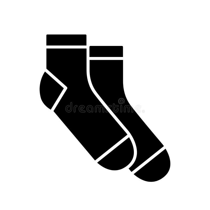 Sock Icon. Black Flat Sock. Vector Illustration Stock Vector ...