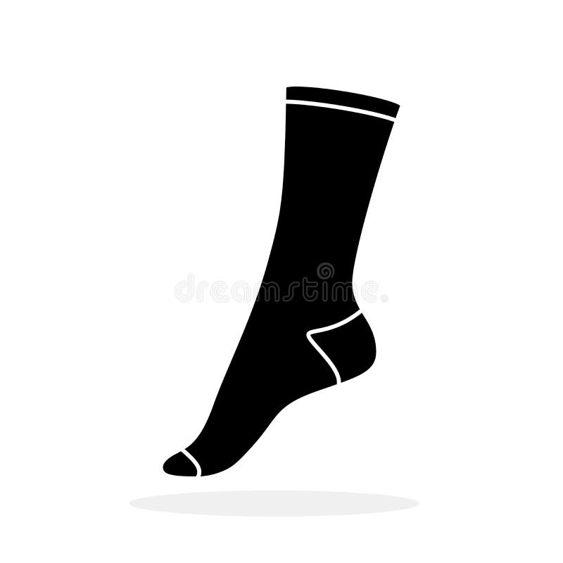 Sock Icon. Black Flat Sock. Vector Illustration Stock Vector ...