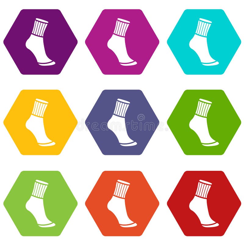 Sock icons set 9 vector stock vector. Illustration of sign - 117048401
