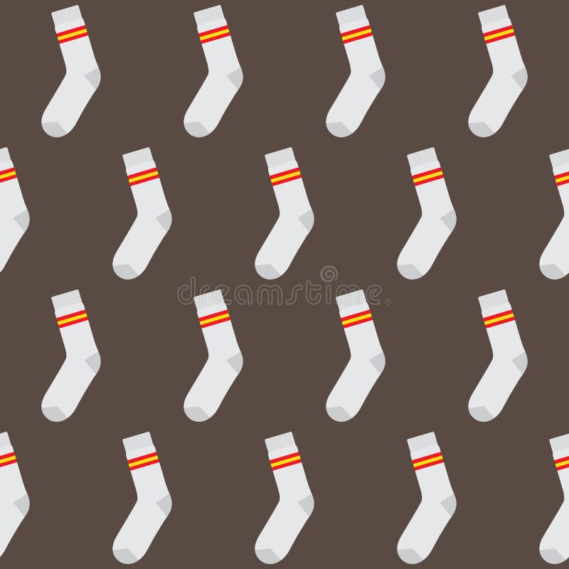 Sock Illustration Isolated Seamless Pattern Wallpaper Background Brown ...