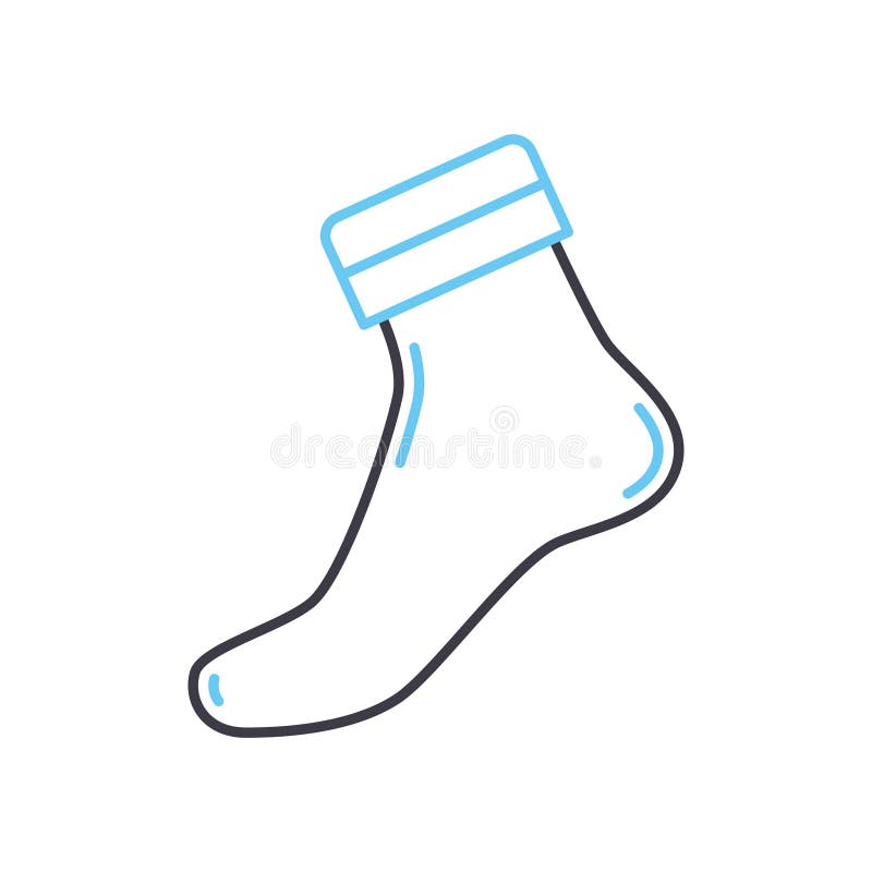 Sock Line Icon, Outline Symbol, Vector Illustration, Concept Sign Stock ...
