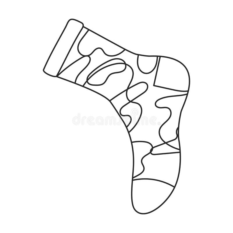 Sock Vector Icon.Outline Vector Icon Isolated on White Background Sock ...