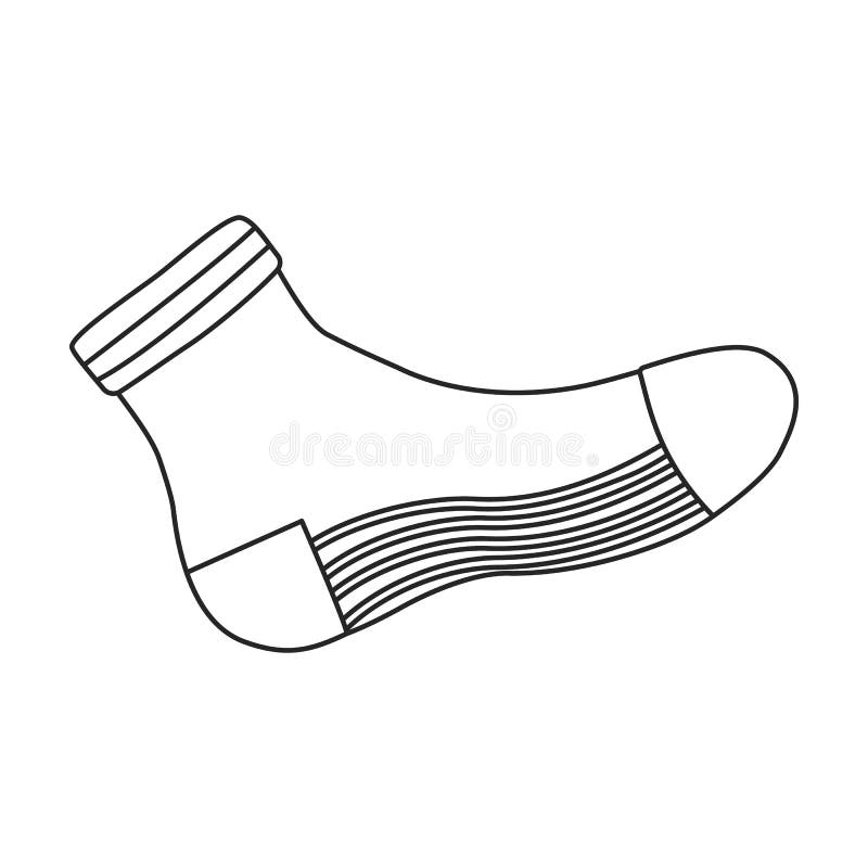 Sock Vector Icon.Outline Vector Icon Isolated on White Background Sock ...