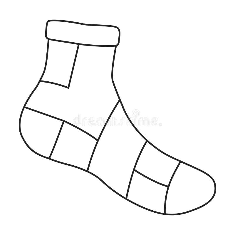 Sock Vector Icon.Outline Vector Icon Isolated on White Background Sock ...
