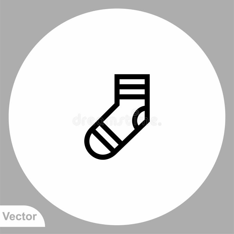 Sock Vector Icon Sign Symbol Stock Vector - Illustration of ball ...