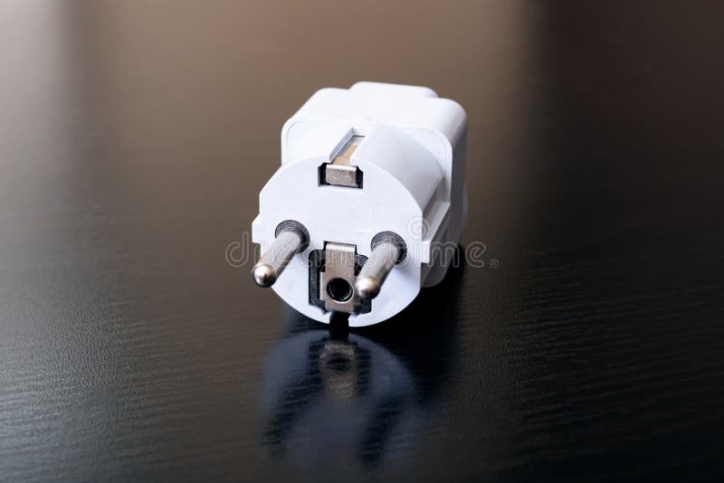 Socket Adapter on a Wooden Table Closeup Stock Photo - Image of desktop ...