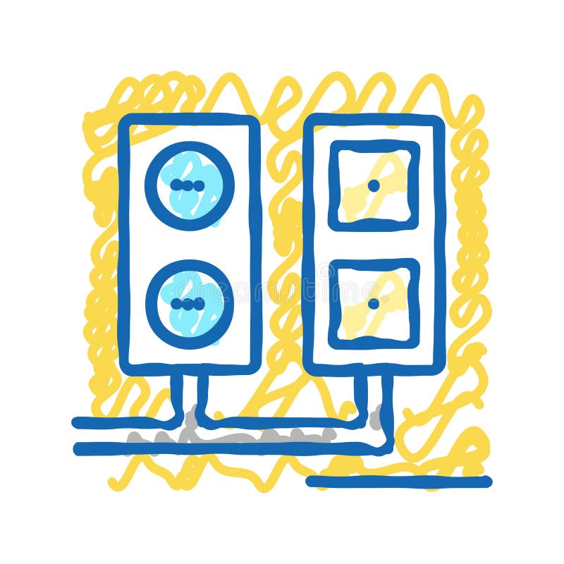 Socket and Antenna Output Installation Icon Doodle Illustration Stock ...