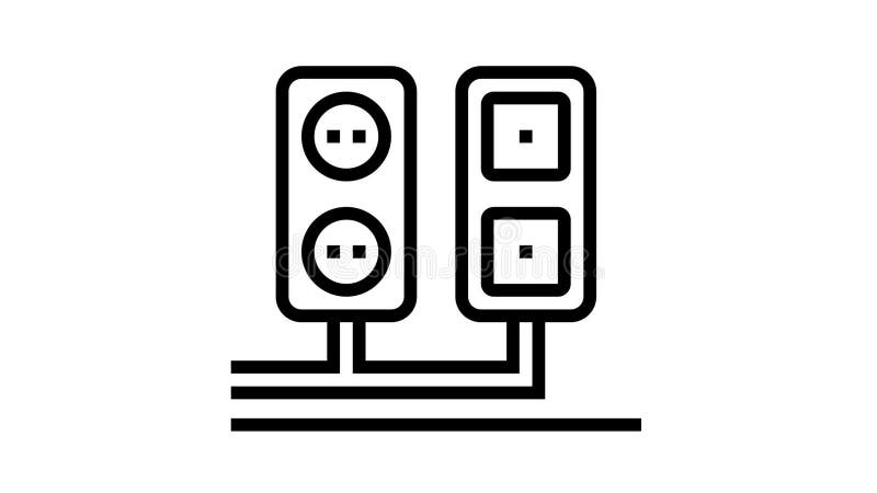 Socket Installation Line Icon Animation Stock Video - Video of ...