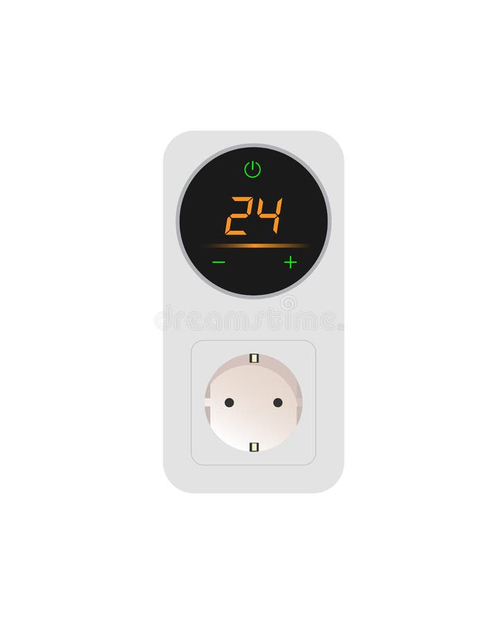 Socket with Automatic Electronic Timer. Vector Illustration. Stock ...