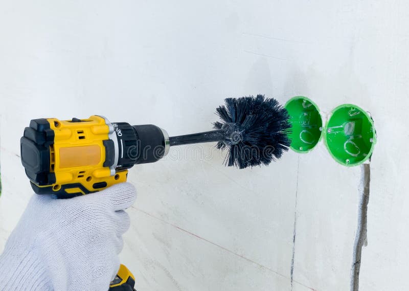 Socket Box Cleaning with a Screwdriver Stock Image - Image of surface ...