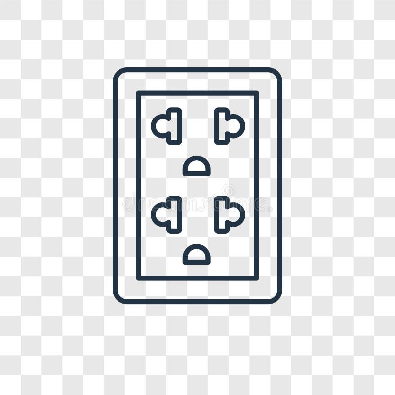 Socket Concept Vector Linear Icon on Transparent Backgr Stock Vector ...