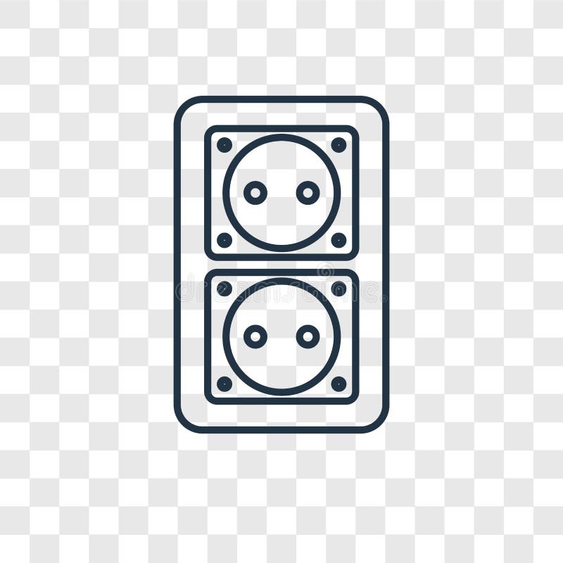 Socket Concept Vector Linear Icon Isolated on Transparent Background ...