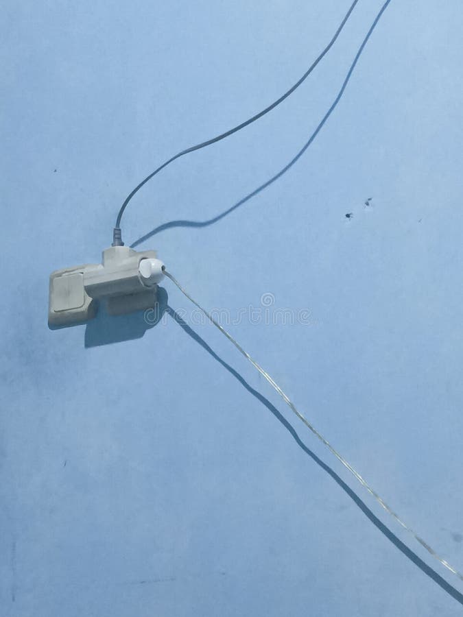 The Socket is Connected with Various Cables Stock Photo - Image of ...
