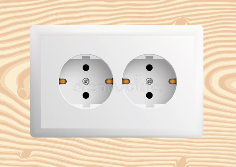 Grounded Power Outlets Symbol. White Socket Stock Illustration ...