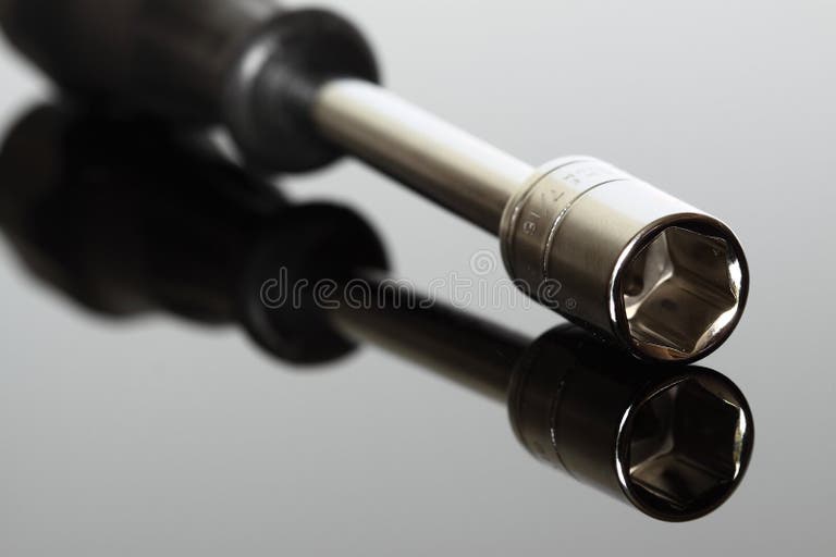 Socket on driver stock image. Image of tool, ratchet - 19586629
