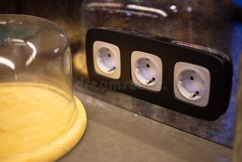 Socket for Electrical Appliances in a Modern Apartment Inside the House ...