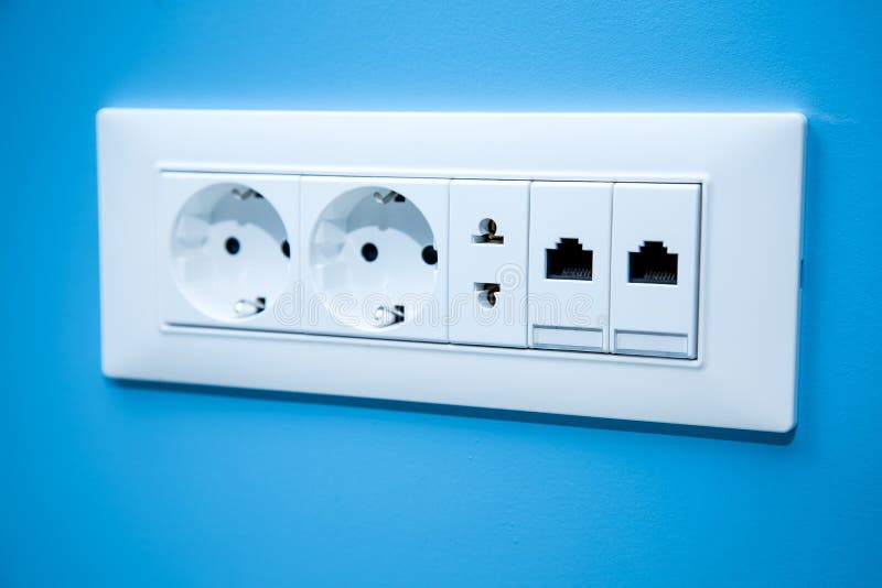 Socket Electrical Outlets for Electrical Plugs. Stock Image - Image of ...