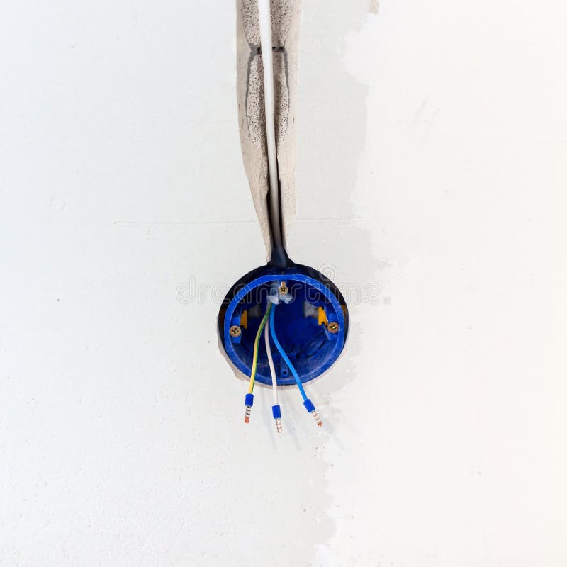 Socket and Electrical Wires on the Wall Stock Photo - Image of electric ...