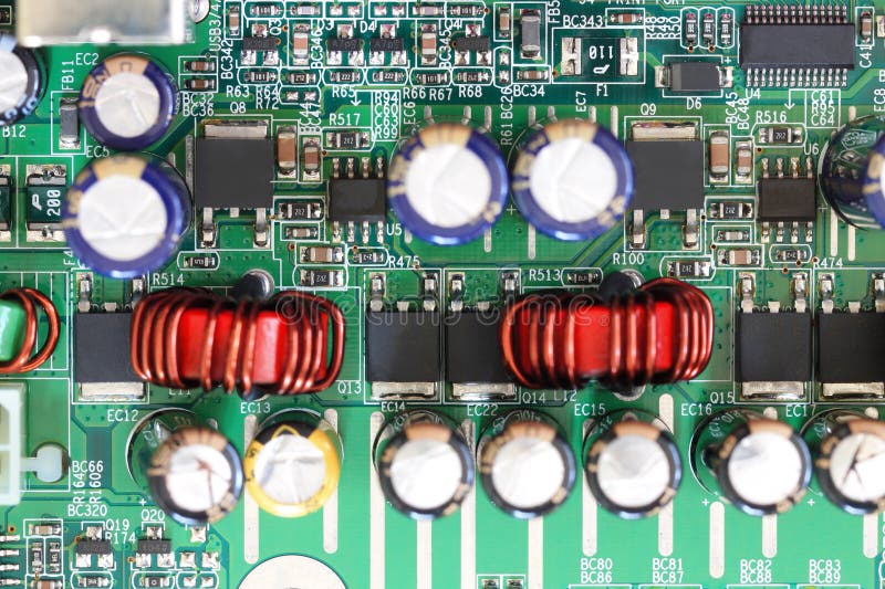 Socket Electronics Components on PC Computer Mainboard. Stock Image ...