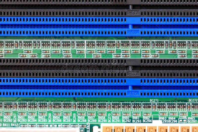 Socket Electronics Components on PC Computer Mainboard. Stock Image ...