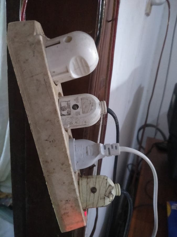 Socket with Four Plugged Electrical Devices Editorial Image - Image of ...