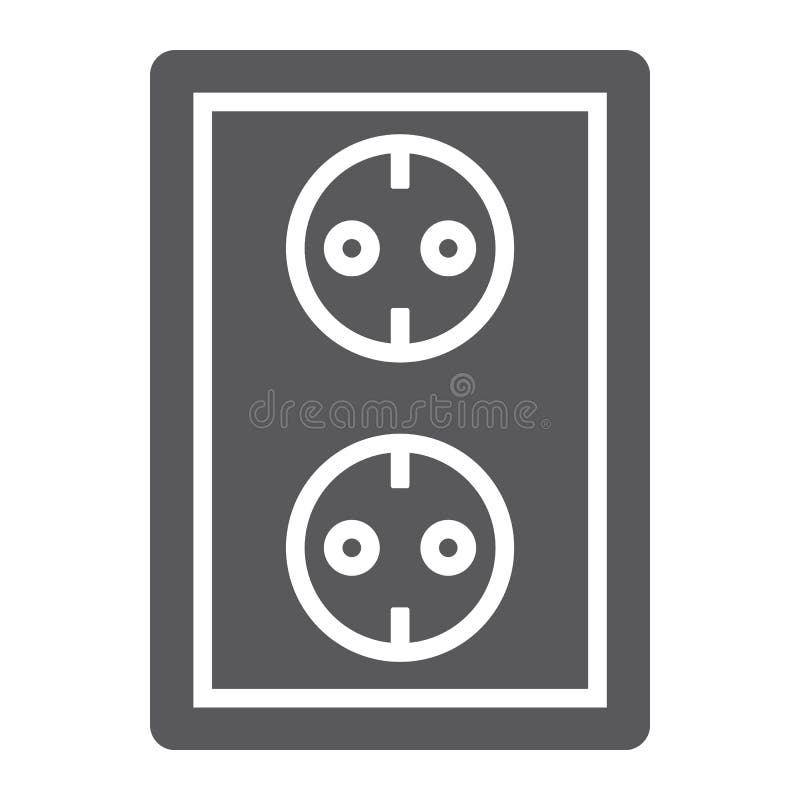 Socket Thin Line Icon, Electricity and Voltage, Power Sign, Vector ...