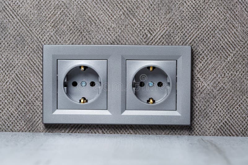 Socket Gray with Ground with an Input for Two Devices. she is on the ...