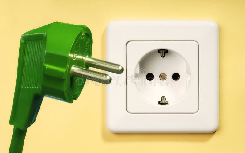 Socket and green plug stock image. Image of supply, alternatively ...