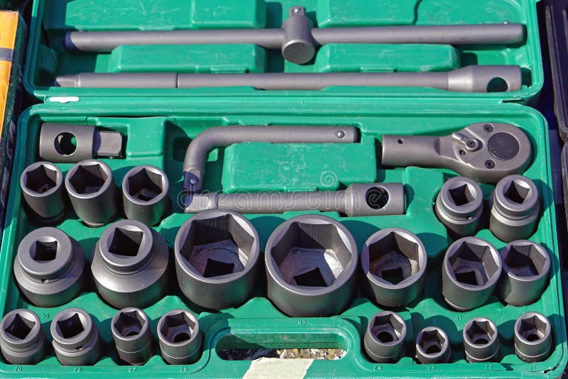 Hex sockets stock photo. Image of sizes, metal, used - 129683916