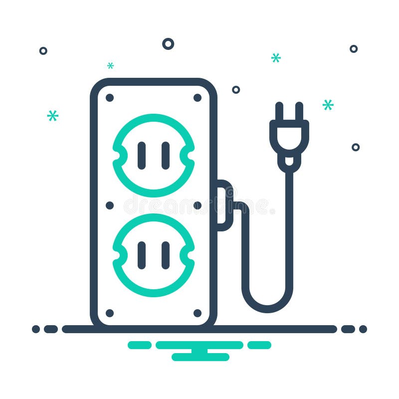 Mix Icon for Socket, Extension Board and Electric Stock Vector - Illustration of electric, board ...