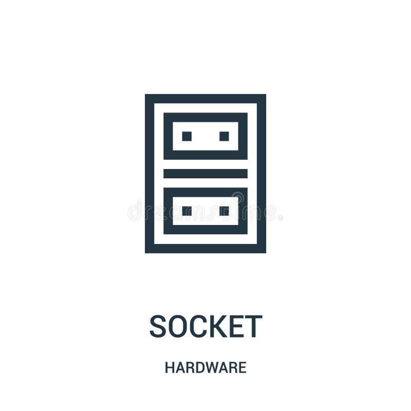 Socket Icon Vector from Hardware Collection. Thin Line Socket Outline ...