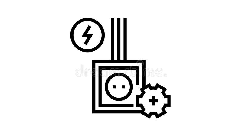Socket Installation Line Icon Animation Stock Video - Video of ...