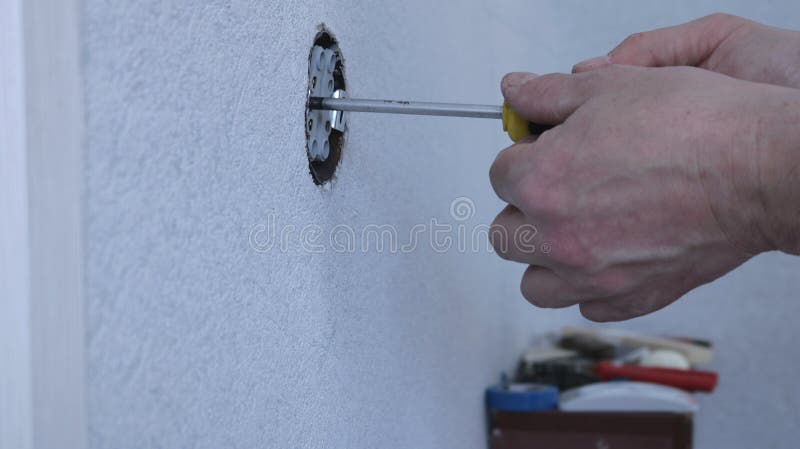 Socket Installation Work Side View Stock Image - Image of dismantling ...