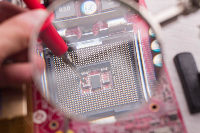 Socket for Installing the Processor in the Board Stock Image - Image of ...