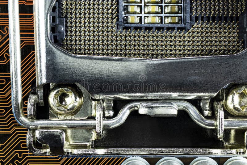 A Socket for Installing a Processor in a Computer. Close-up. Modern ...