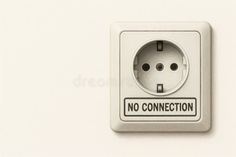 A Socket Labeled No Connection. Space for Text. Stock Photo - Image of ...