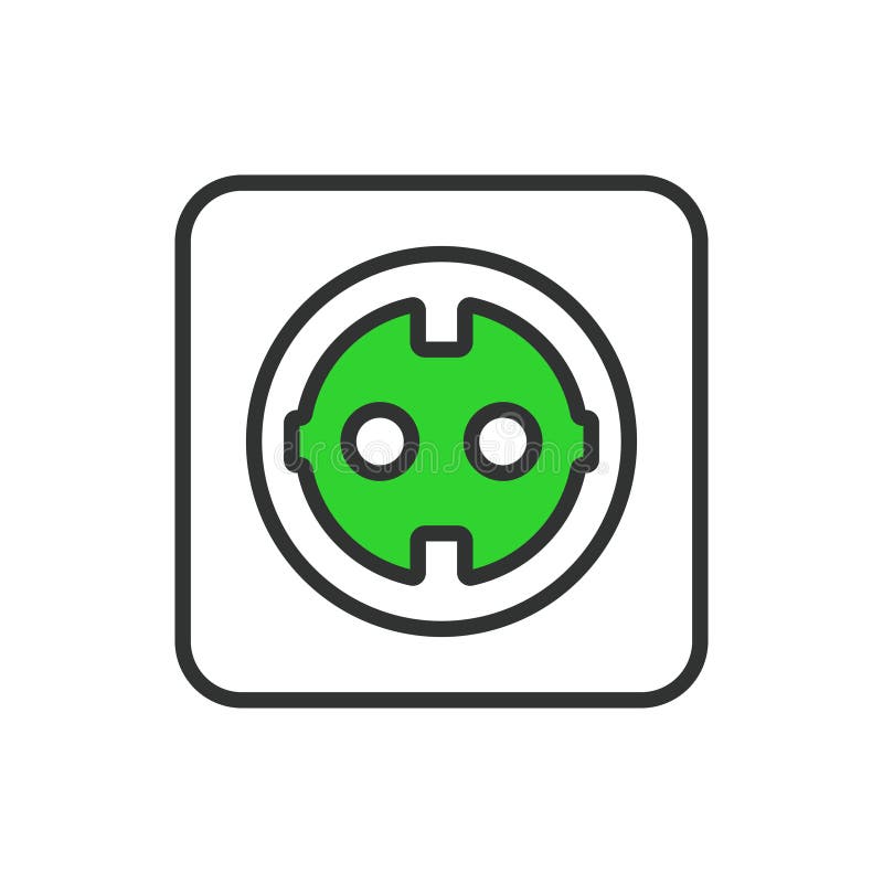 Socket, in Line Design, Green. Socket, Outlet, Plug, Electrical, Power ...