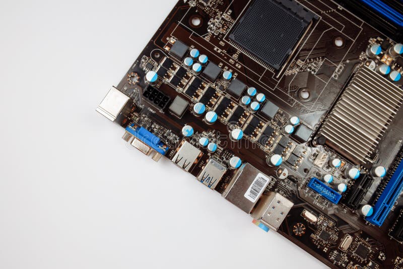 Socket AM3 Motherboard Isolated on White Background Stock Photo - Image ...