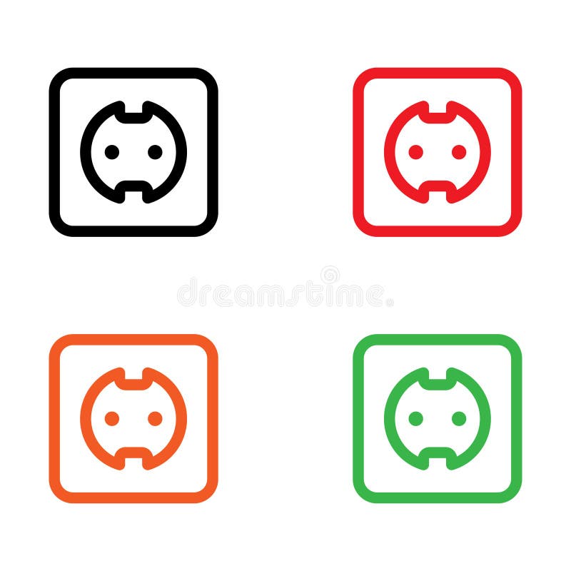 Socket Outlet Electric Plug Icon Design Template Stock Vector ...