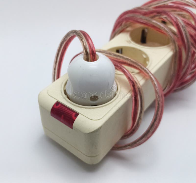4 Socket Outlet with Plug Wires, Stock Photo - Image of electrical ...